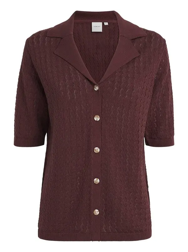 Varley Cotton Knit Madelene Shirt - Brown