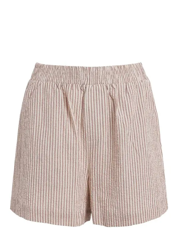 Varley Cotton Stripe Darina Shorts - Beige