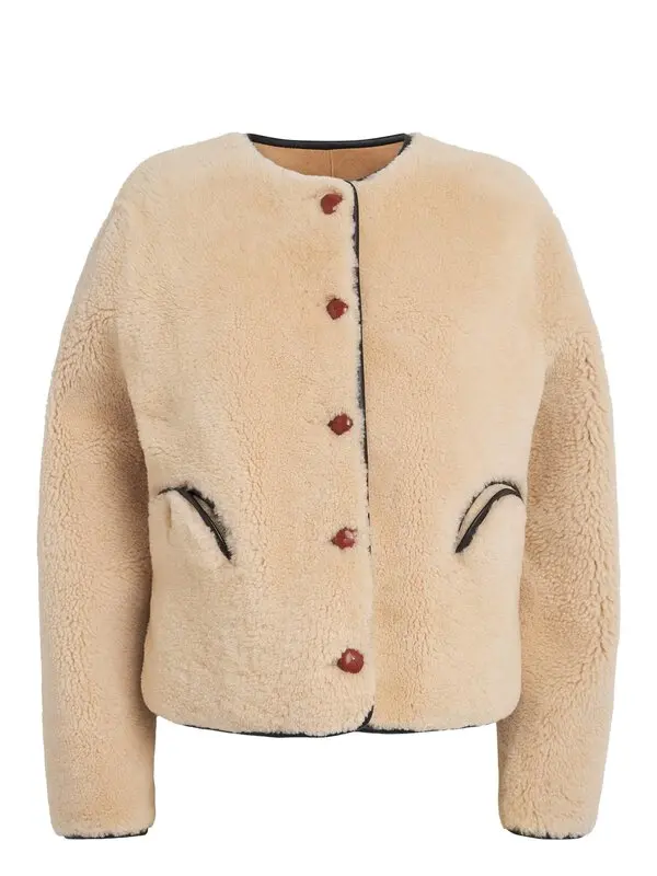 BLAZÉ MILANO Shearling Tatoosh Gliss Jacket - Beige