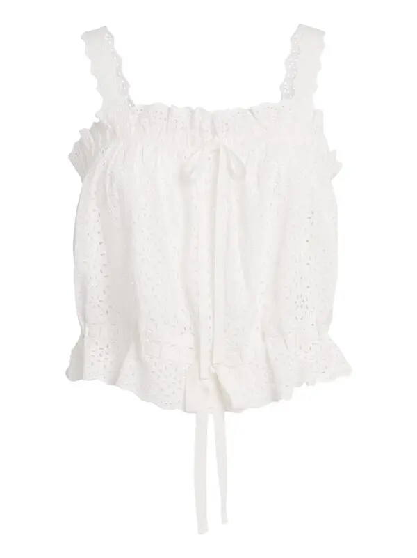 Ulla Johnson Broderie Anglaise Isola Top - White