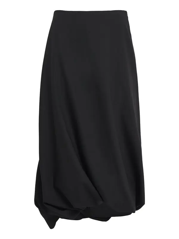 RÓHE Twisted Midi Skirt - Black