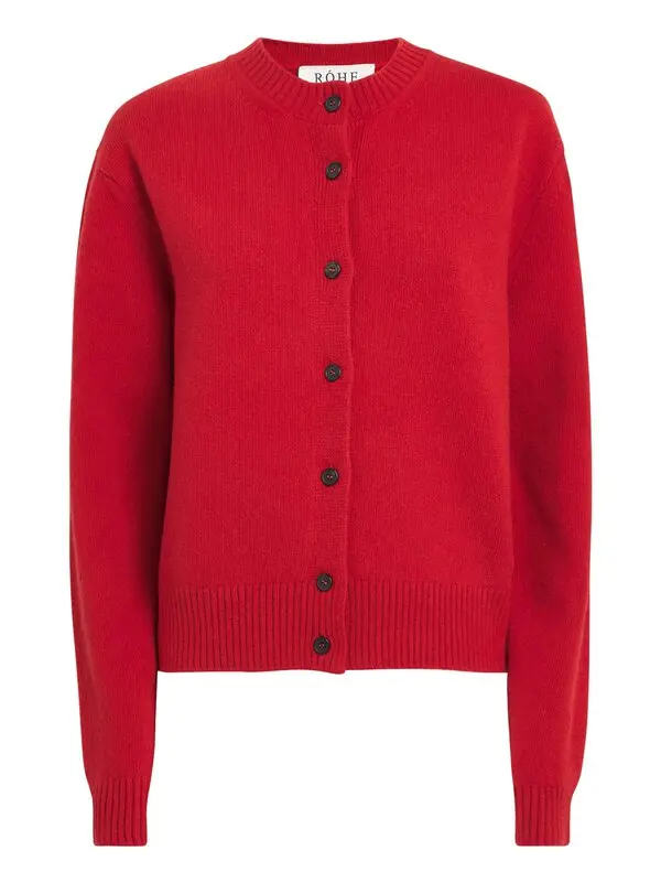RÓHE Stretch-wool Classic Cardigan - Beige