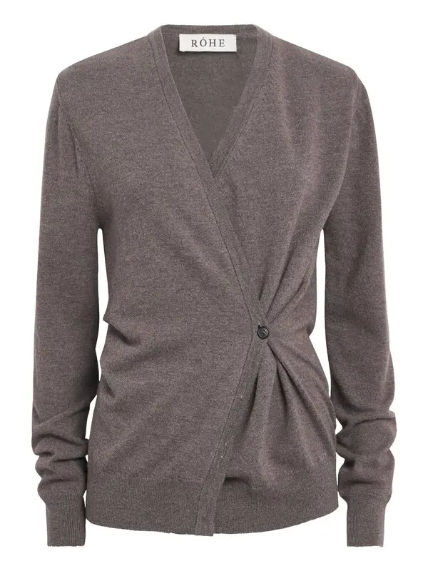 RÓHE Stretch-wool Twisted Cardigan - Brown