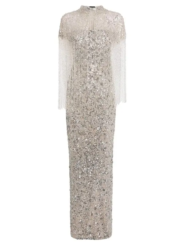 Jenny Packham Embellished Sirocco Gown And Cape - Ivory