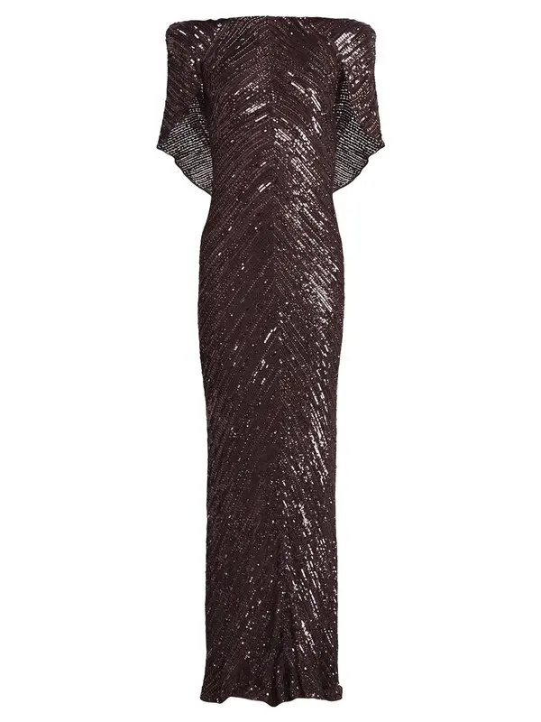 Jenny Packham Embellished Gown - Brown