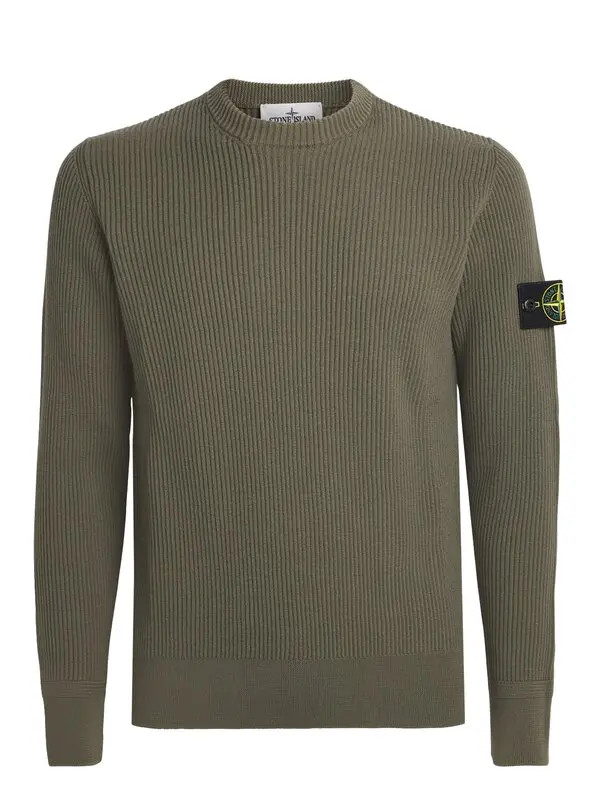Stone Island Virgin Wool Compass Sweater - Green
