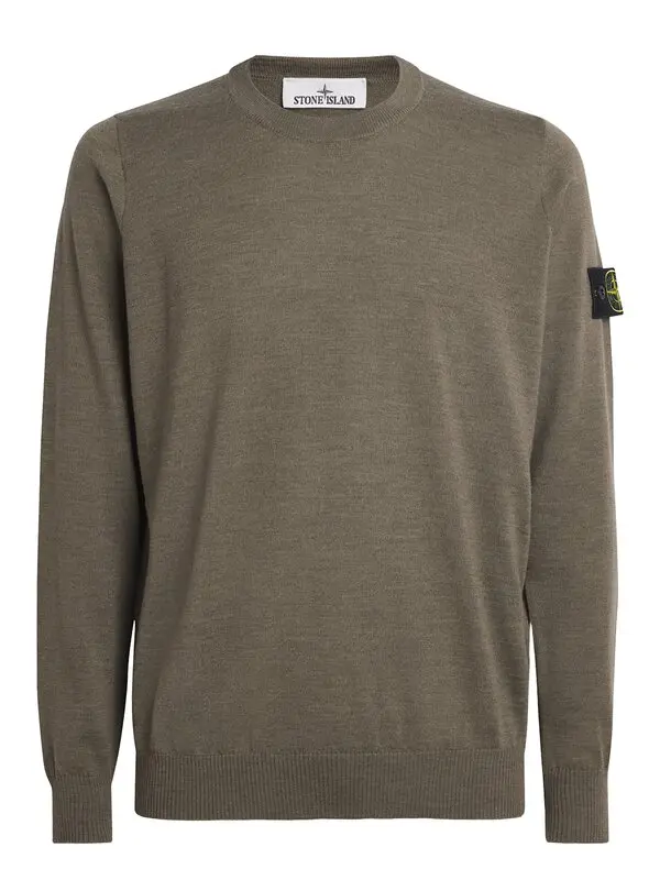 Stone Island Compass Logo Sweater - Green