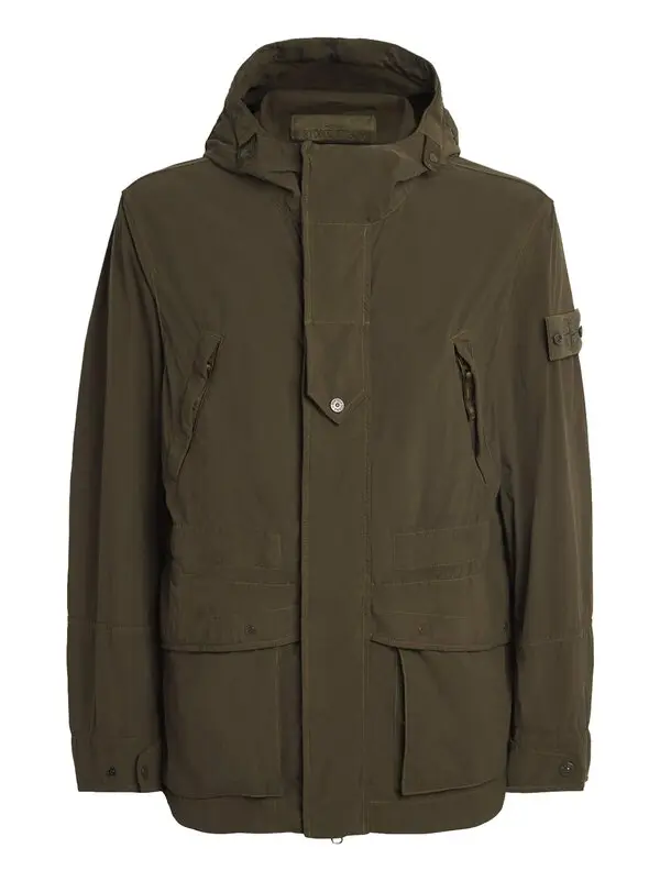 Stone Island Nylon Hooded Jacket - Green