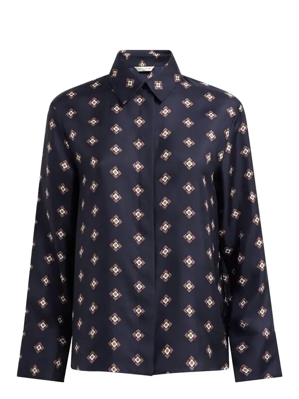 Max Mara Silk Printed Shirt - Blue