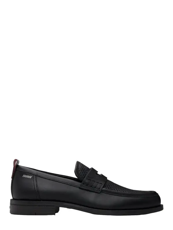Hugo Boss Openwork Leather Loafers - Black