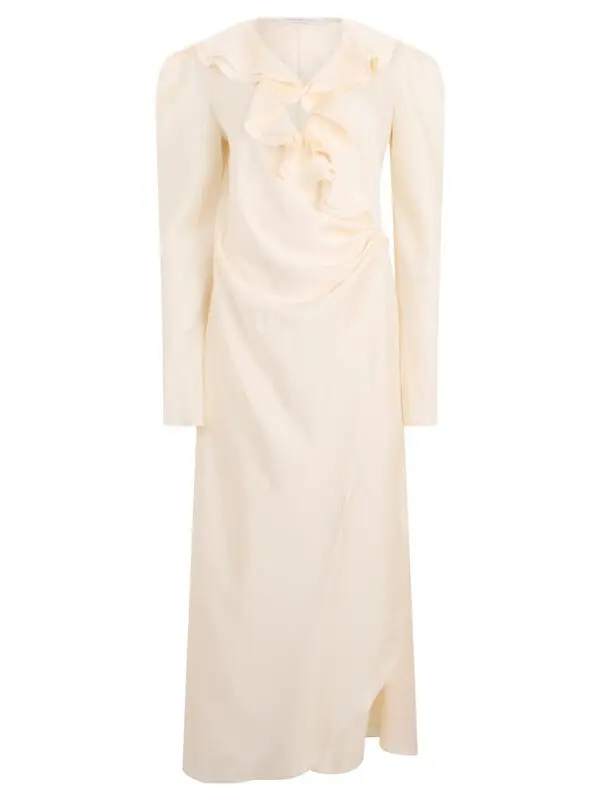 Philosophy Di Lorenzo Serafini Long Sleeve Ruffled Wrap Dress - Ivory
