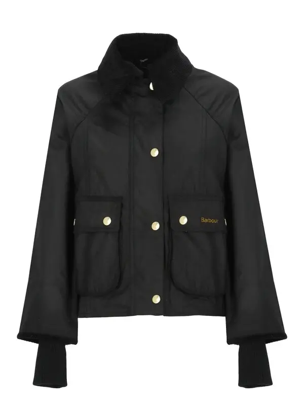Barbour Cropped Beadnell Waxed Jacket - Black