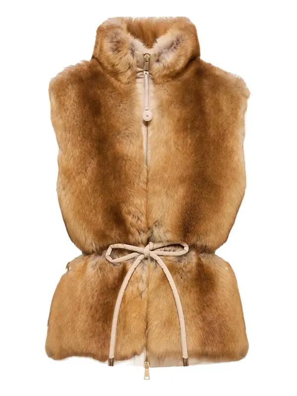 Moncler Blaireau 2-in-1 Shearling Down Jacket - Beige