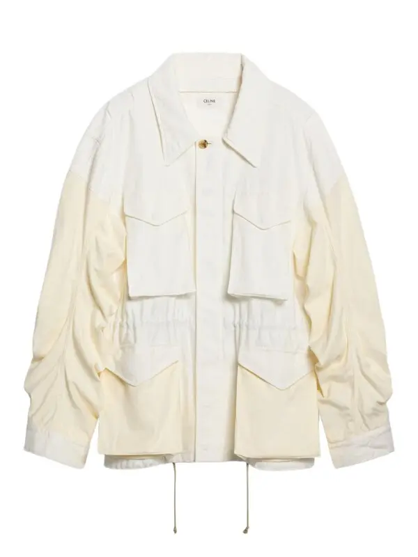 Celine Parka In Cotton Satin - White