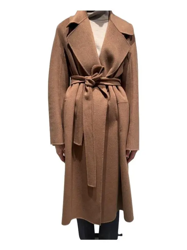Max Mara Long-sleeved Belted Coat - Brown