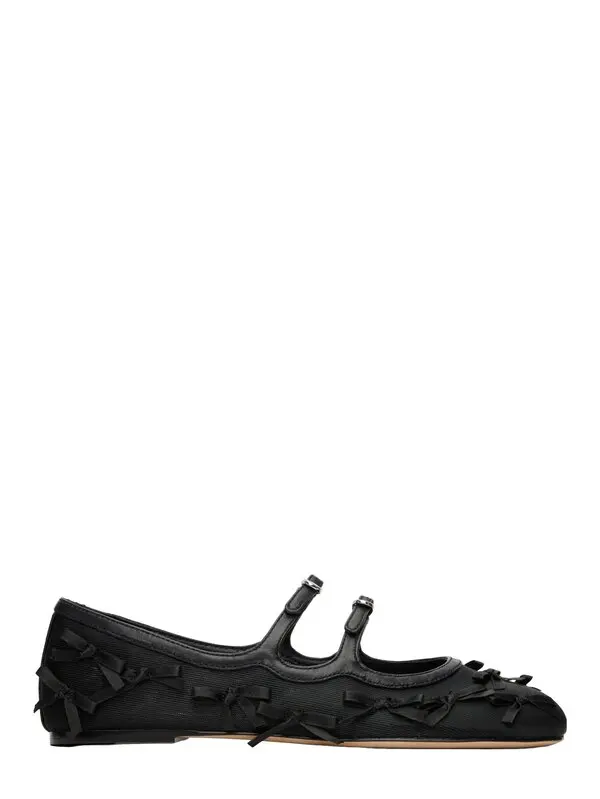 Marc Jacobs The Bow Mesh Kiki Ballet Flats - Black