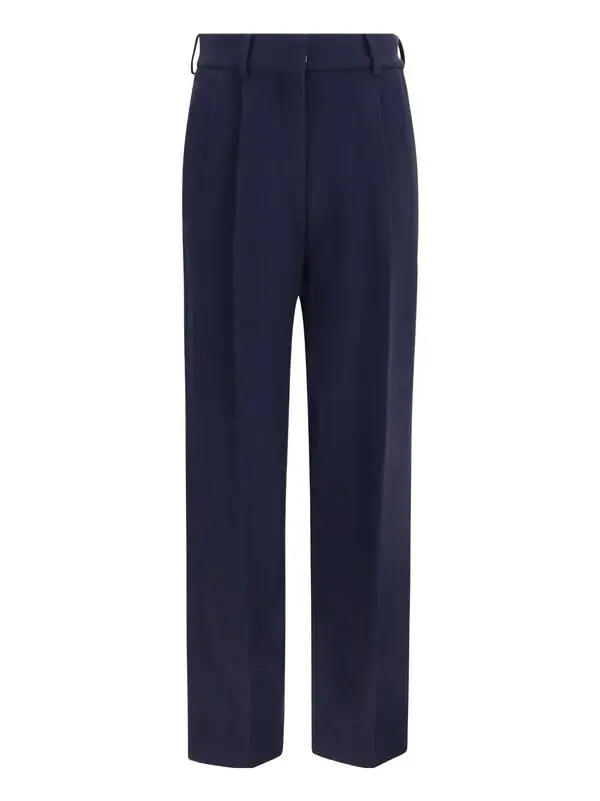 BLAZÉ MILANO High-waisted Pleated Straight-leg Trousers - Black