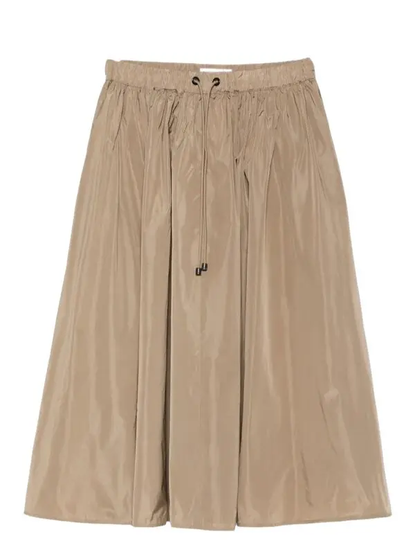 Max Mara Drawstring Midi Skirt - Khaki/brown