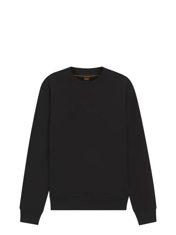Hugo Boss Relaxed-fit Sweatshirt With Embroidered Logo - Black