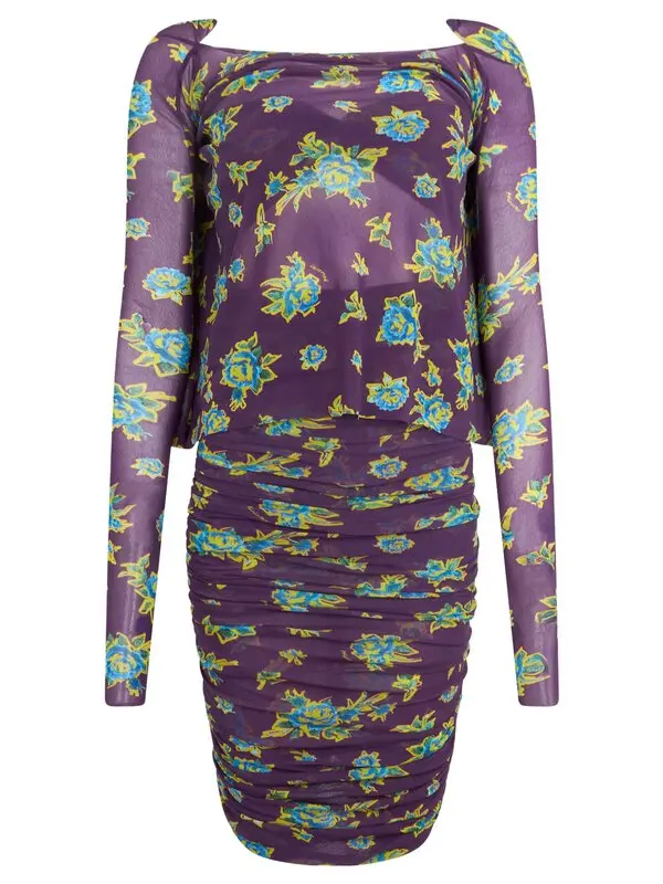 Philosophy Di Lorenzo Serafini Ruched Floral Long Sleeve Dress - No