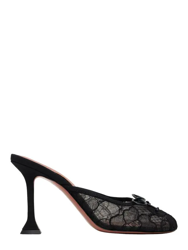 Amina Muaddi Lila 95 Lace Mules - Black