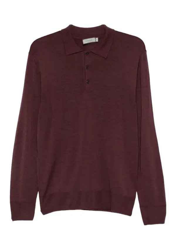 Canali Long-sleeve Polo Shirt - Red