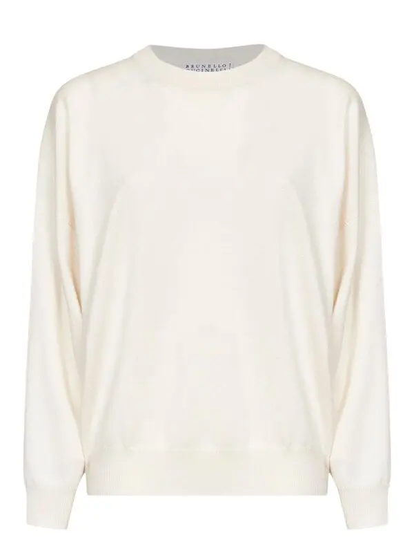 Brunello Cucinelli Long-sleeved Crewneck Jumper - Ivory