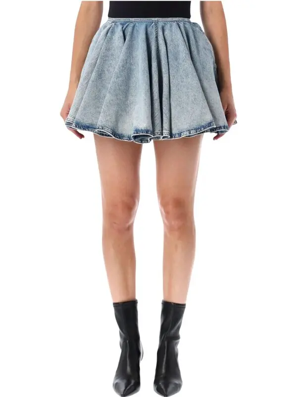 HAIKURE Ziggy Wide Pleated Mini Skirt - Blue