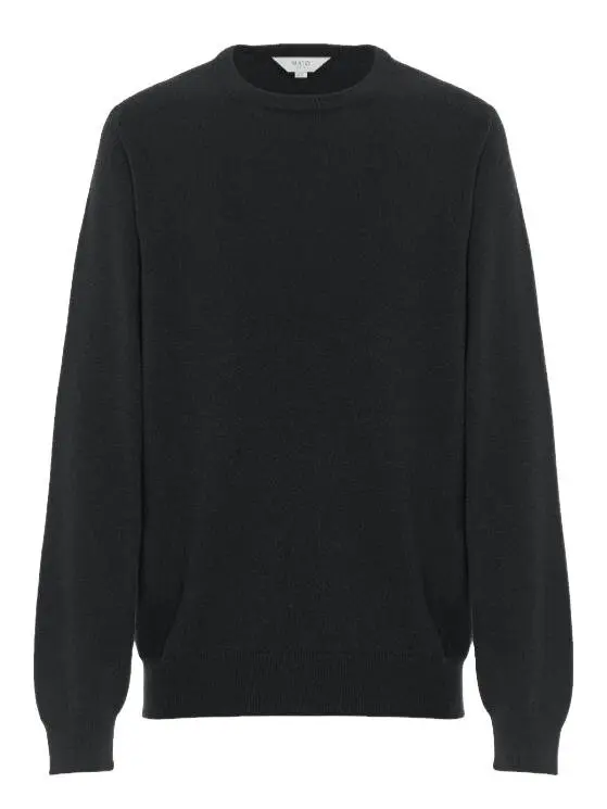 Malo Crew Neck Long Sleeve Sweater - Black