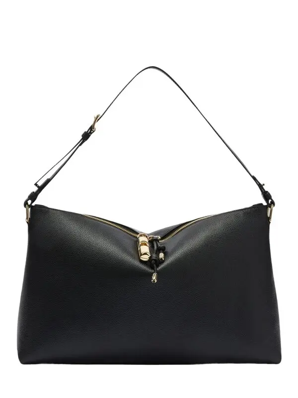 Furla Debby Large Shoulder Bag With Gold-tone Hardware - Black