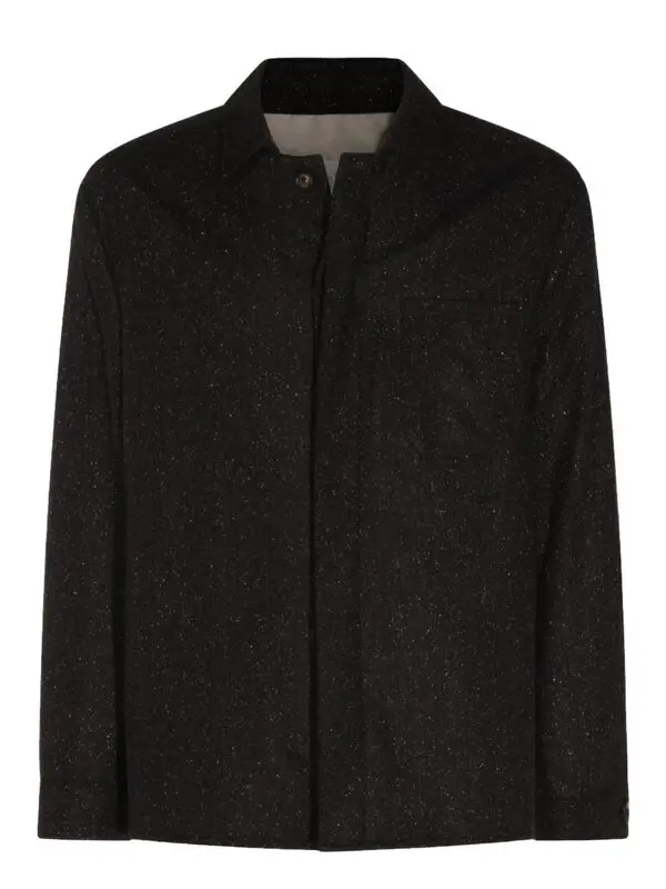 Eleventy Speckled Shirt Jacket - Black