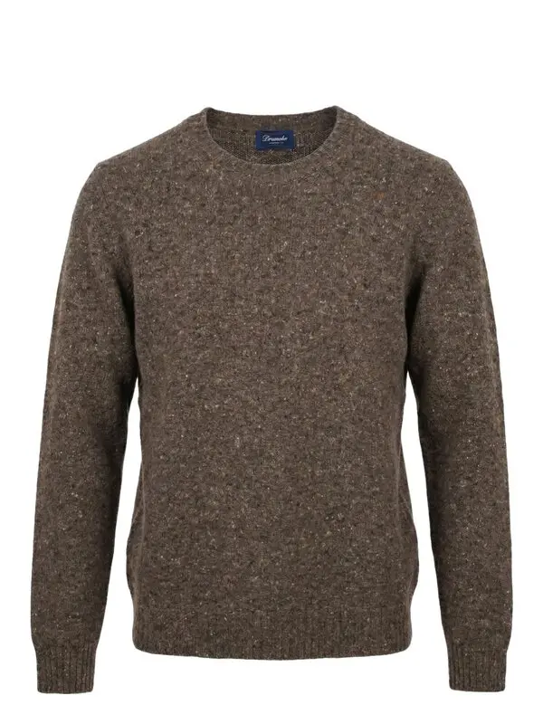 DRUMOHR Flecked Wool Crew Neck Sweater - Brown