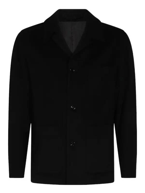LARDINI Patch-pocket Cashmere Jacket - Black
