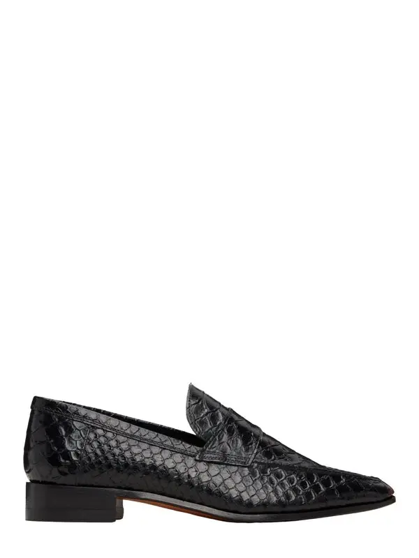 Paris Texas Embossed Slip-on Flats - Black