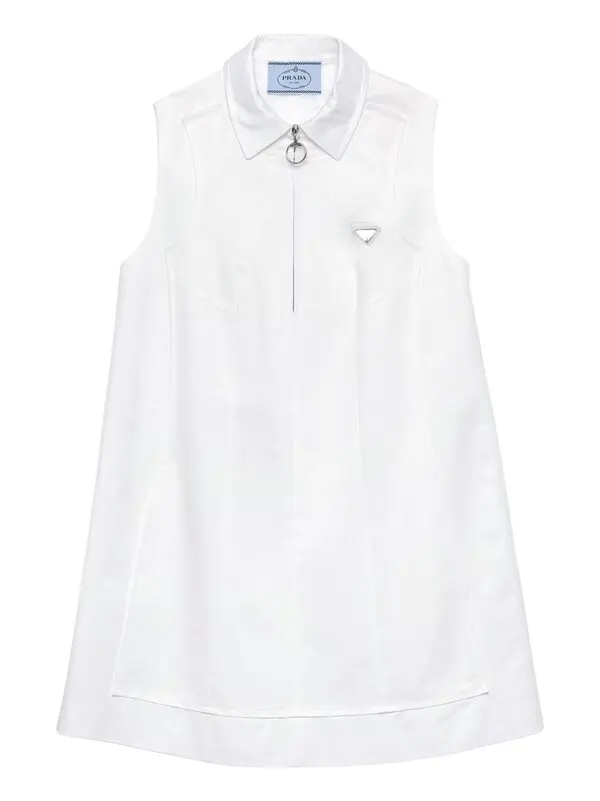 Prada Chino Zipper Mini Dress - White