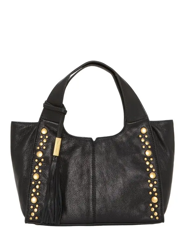 Vince Camuto Aleah Satchel Bag With Stud Embellishments - Black