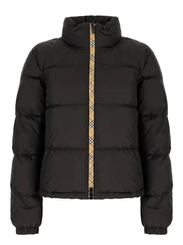 Burberry Padded Jacket With Classic Check Trim - Multicolor