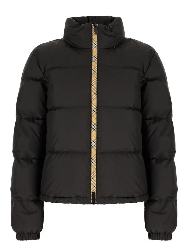 Burberry Padded Jacket With Classic Check Trim - Multicolor