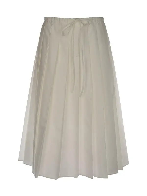 Prada Pleated Skirt With Drawstring Detail - Multicolor