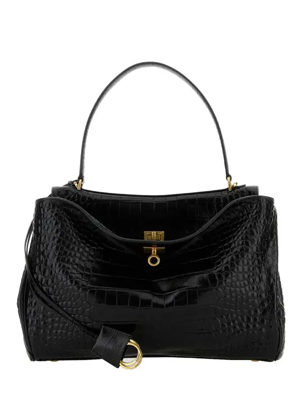 Balenciaga Leather Rodeo Handbag - Black