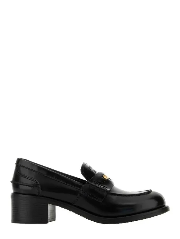 Miu Miu Leather Loafers - Black