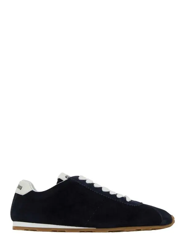 Miu Miu Navy Suede Sneakers - Blue
