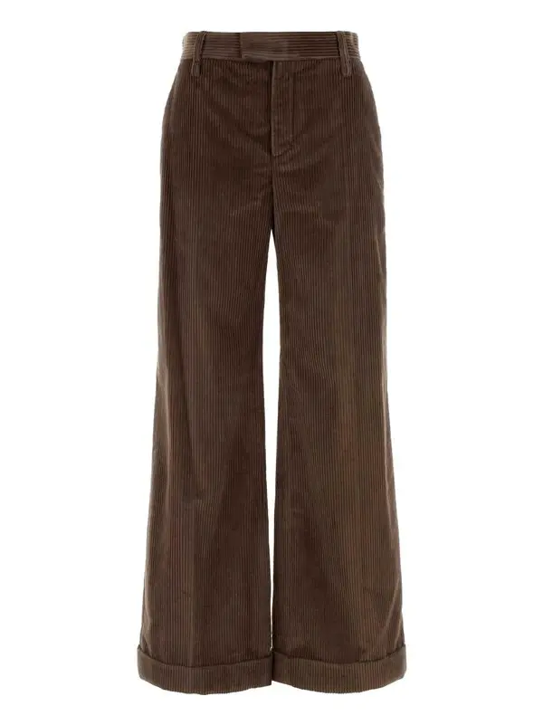 Brunello Cucinelli Corduroy Wide-leg Pants - Brown