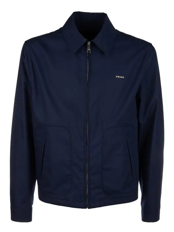 Prada Zip-up Jacket With Classic Collar - Multicolor