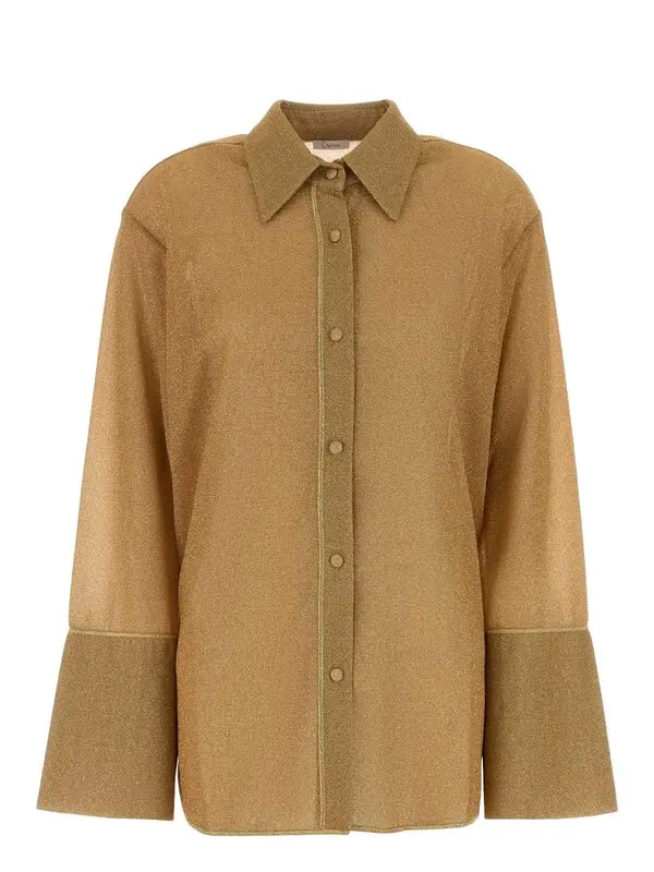 Oseree Metallic Nylon Shirt - Gold