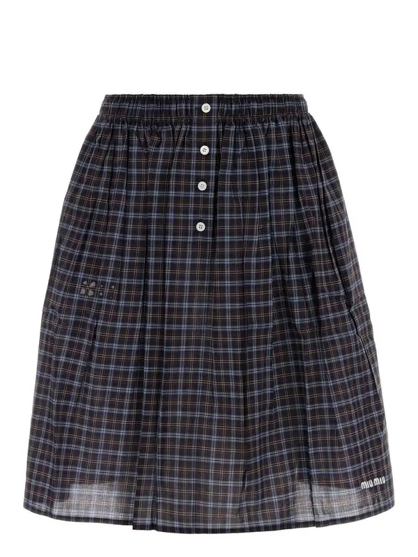 Miu Miu Embroidered Cotton Skirt - Multicolor