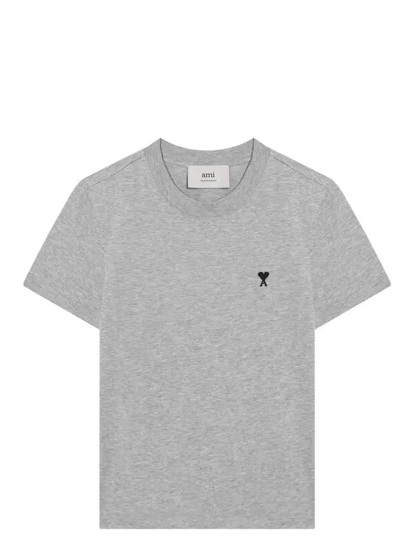 AMI Paris T-shirt De Coeur Grey In Cotton - Gray