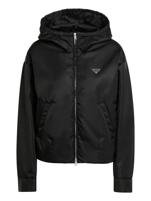 Prada Re-nylon Hooded Zip Jacket - Black