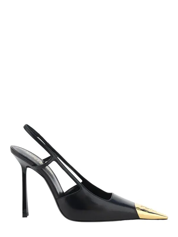 Saint Laurent Jeanne Leather Slingback Pumps - Black
