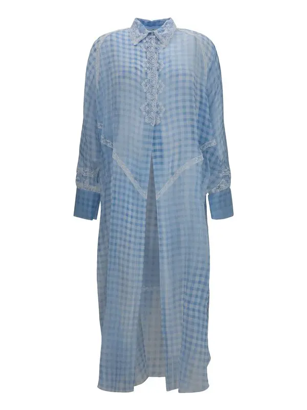 ERMANO SCERVINO Ermanno Scervino Long Shirt Dress With Lace Details - Blue